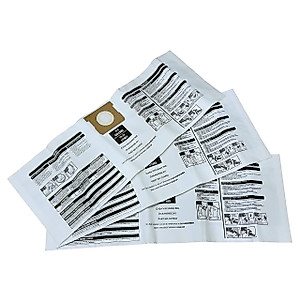3 Replacement VF3503 Bags. Compatible with Ridgid 5-9 Gallon Wet/Dry Vacuum Units. High Efficiency Multi-Layer Collection Bags.