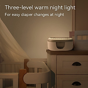 Babelio Baby Wipe Warmer with Night Light, Wet Wipes Dispenser for Baby Wipes with Temperature Display and Large Capacity