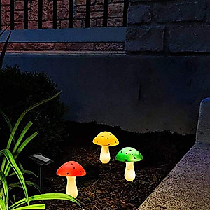 Timeflies Outdoor Solar Garden Lights, Yard Decorations Mushroom -1Pack 3 Mushroom