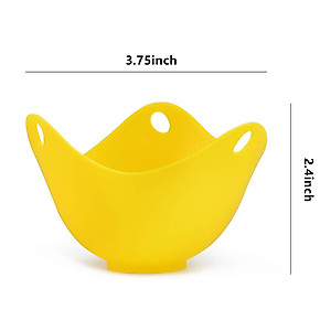 Winkeyes 4pcs Silicone Egg Poacher Cups Poach Pods Work with Egg Poacher Pan, Cookware, Boiler Steamer, Microwave