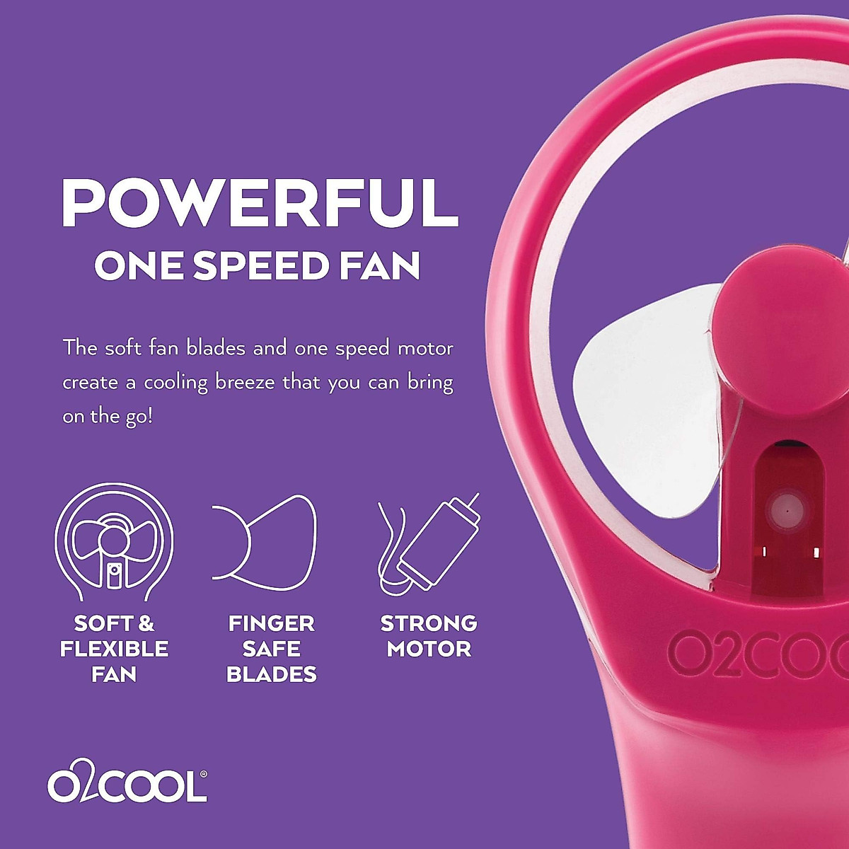 O2COOL Elite Battery Powered Handheld Water Misting Fans (Raspberry)…