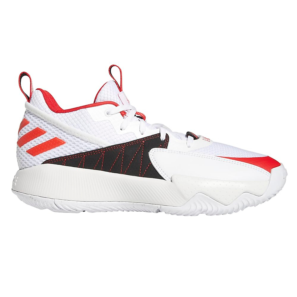 adidas Unisex Dame Extply 2 Basketball Shoe, White/Vivid Red/Dash Grey, 10 US Men