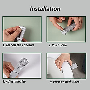 LAJAR Toilet Seat Lid Lifter Tabs, Touch Free Toilet Seat Holder Cover Handle Lifter for Home Hotel Restaurant(White)