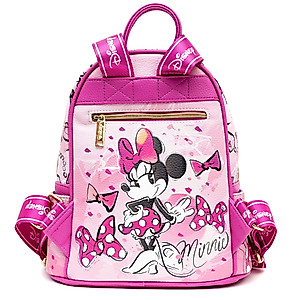 Wondapop Disney Minnie Mouse 11" Vegan Leather Fashion Mini Backpack
