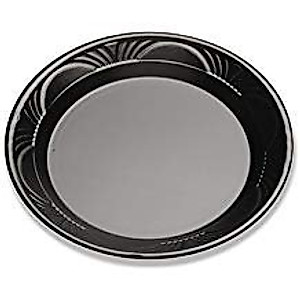 D and W Fine Pack Black Plastic Jet Fine Plate, 9 inch - 500 per case.