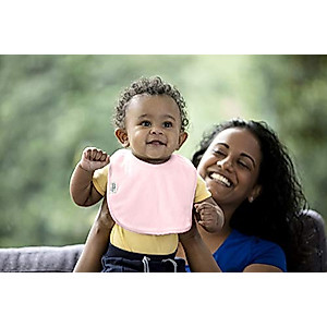 Tommee Tippee Closer to Nature Comfi-Neck Baby Bib with Padded Collar, Reversible – Pink Chevron, 2 Count