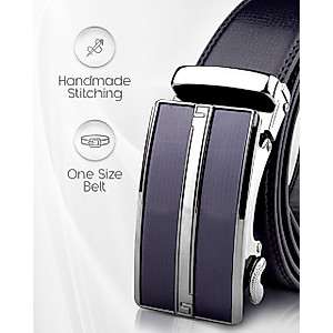 Access Denied Leather Ratchet Belts For Men - Mens Belt With Automatic Sliding Buckle For Suits, Jeans And Uniform - Designed In The USA - Gifts For Men