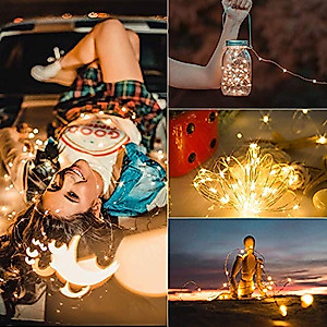 Renohef 2 Pack Solar String Lights,200 LEDs 66Ft Waterproof Outdoor Fairy Lights with 8 Lighting Modes,Garden Copper Wire Decorative Lights for Patio,Gate,Trees,Wedding,Party,Christmas