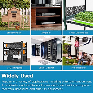 GDSTIME Big Airflow 3 x 120mm Fans DC 12V Powered Fan with AC 110V - 240V Speed Control, Cabinet Chassis Cooling Fan, Server Workstation Cooling Fan