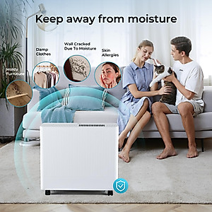 Euhomy 4500 Sq.Ft Energy Star Dehumidifier for Basement with Drain Hose,50 Pint to 110 Pint Large Dehumidifier with 1.59 Gallon Water Tank and Auto Shut-off and 4 Operation Modes for Home