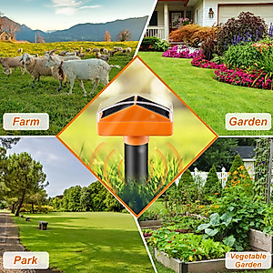 Mole Repellent Solar Powered 2-Pack, Gopher Repellent with Night Light Ultrasonic Vole Repellent Waterproof Groundhog Repellent Outdoor Snake Repellent Solar Animal Repellent for Yard, Lawn, Garden