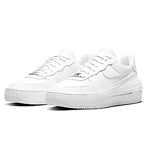 Nike Womens Air Force One PLT.AF.ORM Sneakers (White/Summit White-White-White, 7.5)