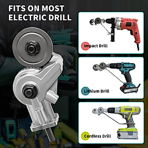 Electric Drill Shears Attachment for Sheet Metal Cutting, Metal Cutter Drill Attachment, Nibbler Plate Cutter for Steel, Iron, White Sheet, Copper, Aluminum, Metal Sheet Cutting