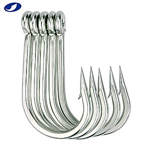 OCEAN CAT Marlin Trolling Hook Stainless Steel Barbed Offset Point Octopus Circle Fishing Hooks Fishing Tackle for Saltwater Big Game Fishing (9/0)