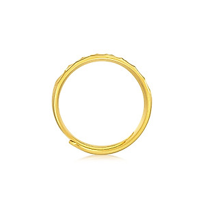 CHOW SANG SANG 999.9 24K Solid Gold Price-by-Weight 2.99g Gold Modern Stripe Band Ring for Women 82817R | Size Adjustable