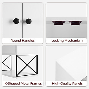 MAHANCRIS Bathroom Wall Cabinet with 2 Door and Adjustable Shelves, Farmhouse Medicine Cabinet with Towel Rack, 3-Tier Wall Mounted Storage Cabinet Over The Toilet for Bathroom Laundry Room, White