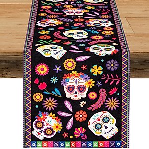Dia De Los Muertos/Day of The Dead Decorations for Alter Table Runner Mexican Ofrenda Party Decor