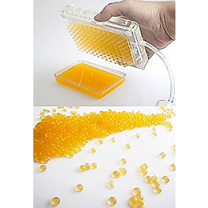 DUEBEL Spherical Caviar Dispenser, Caviar Maker Box, Molecular Gastronomy Kit | 96 Holes Roe Sauce Dispenser with Infuser & Strainer Spoon