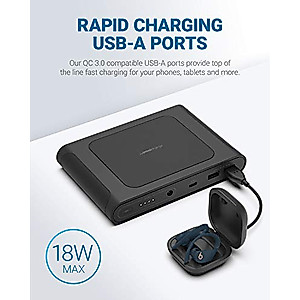 Omni Mobile 25600mah DC/USB-C PD/USB-A/Wireless Power Bank | Battery Backup for Laptops:MacBook/iPad/Dell XPS/Surface | Smart Devices:Nintendo Switch/GoPro | Resmed CPAP | Smartphones:iPhone/Samsung