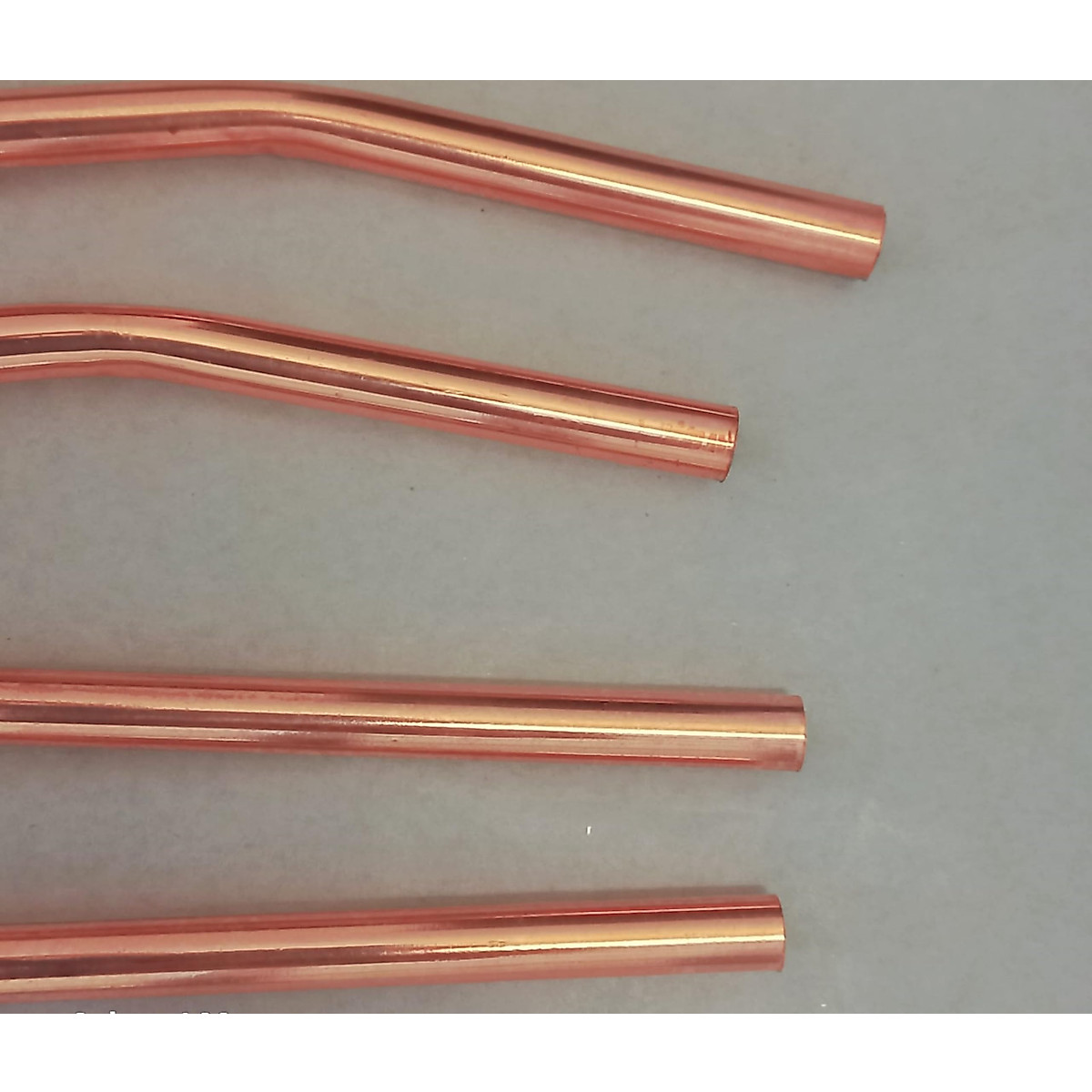 2activelife Copper Straws, Pure Copper Drinking Straws Gift Set Food Safe 8.5inch Long Handcrafts Bent and Straight Copper Straws with Cleaning Brush(2Bent+2Straight)