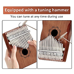 East top Kalimba 17 Keys Thumb Piano musical instrument Finger Piano with Mahogany Wood, Gift for Adults, Beginners and professinals