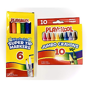 GOV Pre School Educational Portable Desk with Playskool Flash Cards, Markers, Crayons, Sesame Street Work Books and Reward Stickers