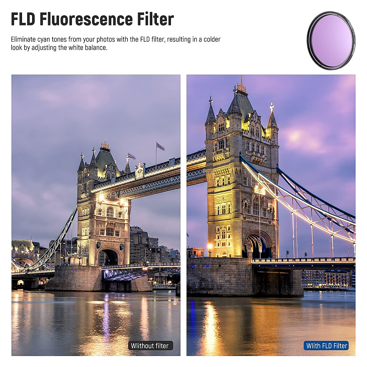 NEEWER 67mm ND/CPL/UV/FLD/Close Up Filter and Lens Accessories Kit with ND2 ND4 ND8, Close Up Filters(+1/+2/+4/+10), Tulip Lens Hood, Collapsible Rubber Lens Hood, Lens Cap, Filter Pouch