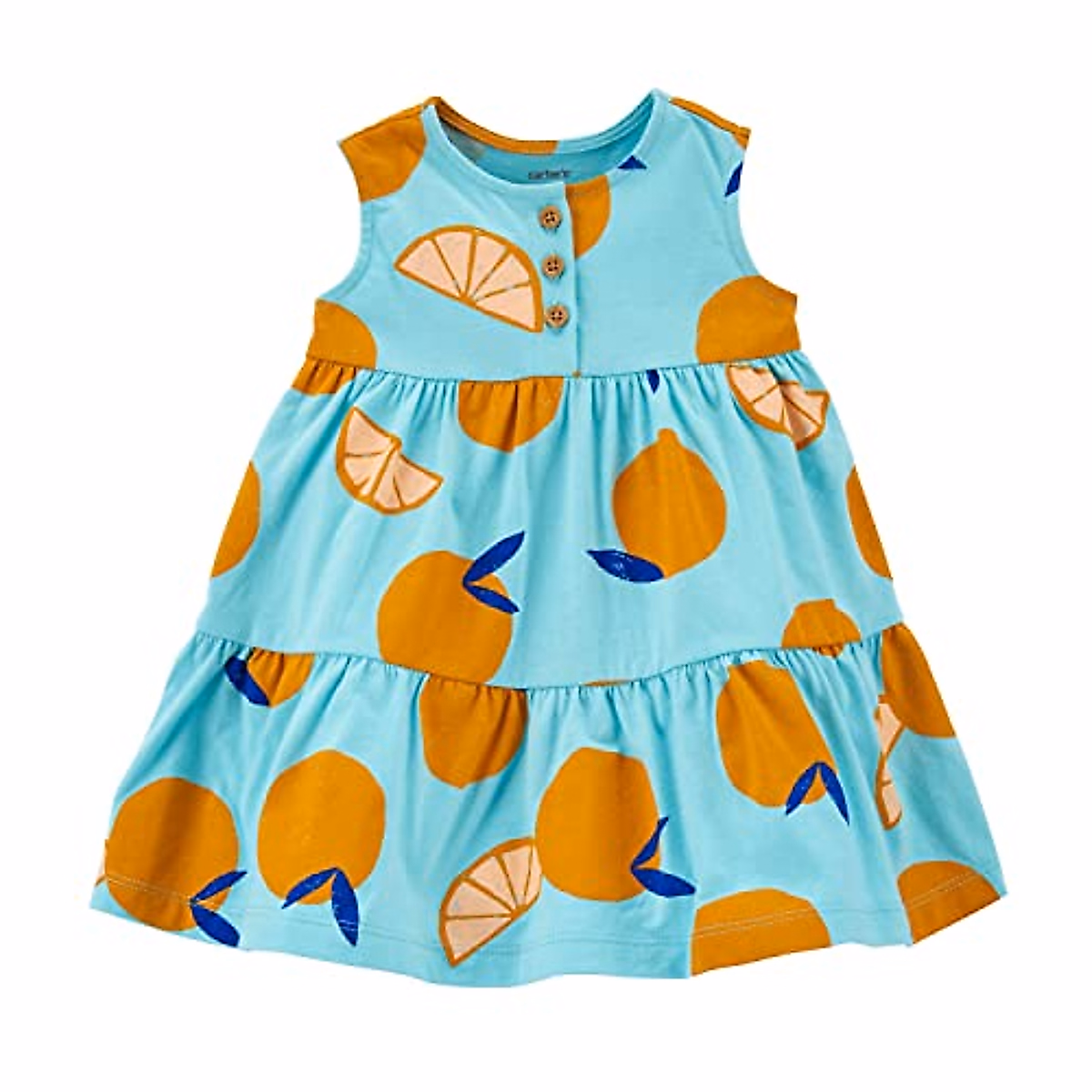 Carter's Baby Girls' Casual Dress with Matching Diaper Cover (6 Months, Fruit/Blue)