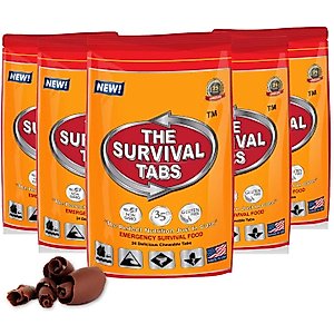 Survival Tabs 5-Pack 24 tabs per pack Chocolate