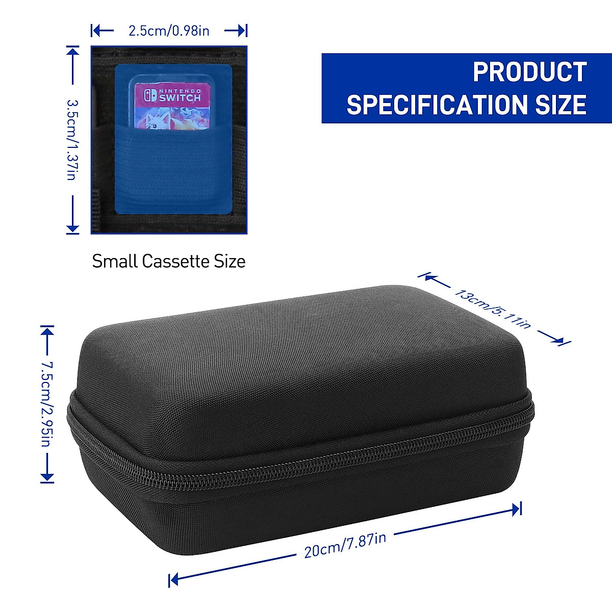 CONSOLEARMOR 120 Slot Game Case for Nintendo Switch, PS Vita & SD Cards - Hard EVA Shell with Dual Zipper & Wrist Strap