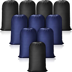 10 Pcs Laundry Bag Washable Travel Laundry Bags with Drawstring Lock 38" x 24" Large Heavy Duty Bags Closure Dirty Clothes Bag for Camping Yarn Fabric Tent Blankets Clothes Storage, Assorted Colors