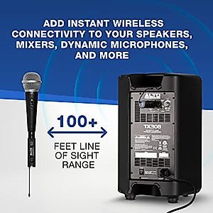 Alto Professional Stealth 1 - Mono UHF XLR Wireless Audio System, Transmitter and Receiver for Powered Speakers, Mixers and Dynamic Microphones,black