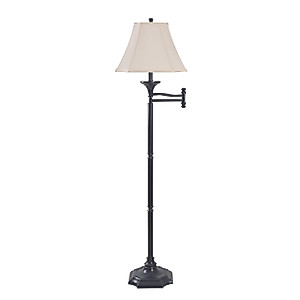 Kenroy Home 33051BBZ Wentworth Swing Arm Floor Lamp with Burnished Bronze Finish, Classic Style, 59.25" Height, 28.25" Width, 20" Depth