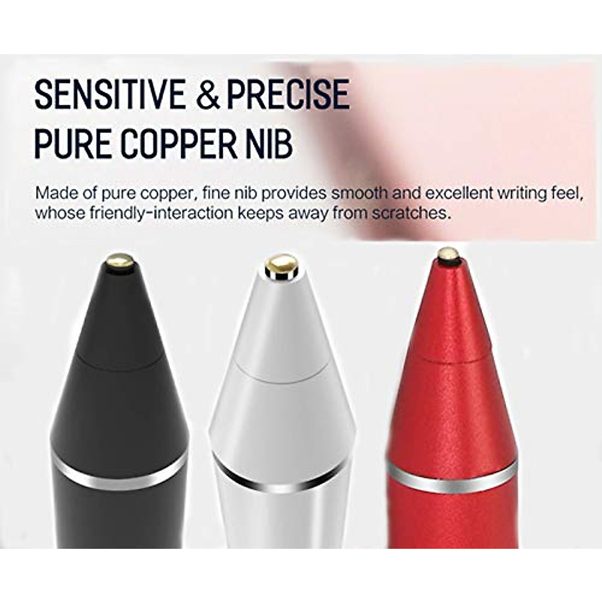 Stylus Pen Pencil 1st Generation Gen Replacement for Apple iPad Pro 1st iPad 1st 2nd 3rd 4th 5th iPad Mini 1 2 3 4 iPad Air 1st 2nd iOS Android Capacitive Tablet Touch Screen + Free Holder (White)