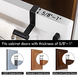 KES Over The Cabinet Door Organizer with Towel Bar, Cutting Board Organizer Cabinet Door, Cutting Board Holder with Towel Holder Matte Black, KUR521-BK