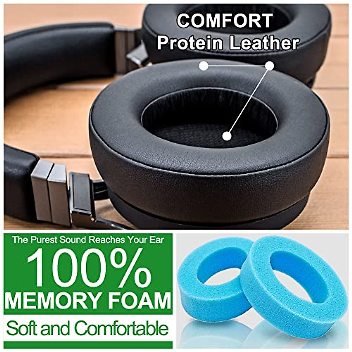 Virtuoso XT Earpads - Compatible with Virtuoso RGB Wireless SE Gaming Headset, with Microphone Foam I Thicker Memory Foam Replacement Ear Cushion (Black)