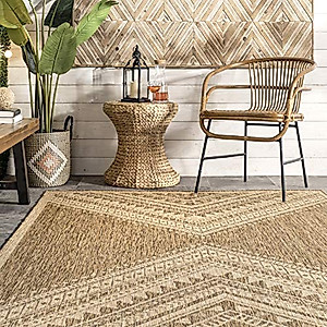 nuLOOM Landry Aztec Indoor/Outdoor Area Rug, 5' x 8', Beige