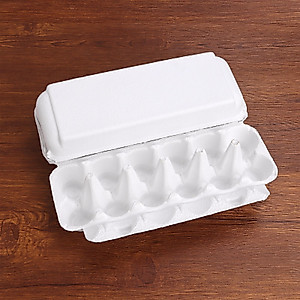 LOEQIAN 30 Pack 12 Count White Pulp Egg Cartons, Blank Cardboard Egg Cartons with 100 Egg Labels, One Dozen Egg Holder Container Organizer for Home, Kitchen, Farmhouse, Sturdy & Reusable