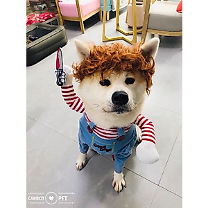 Pet Deadly Dog Costume, Cute Dog Cosplay Halloween Christmas Funny Costume Dog Clothes Party Costume for Small Medium and Large Dogs (Small)