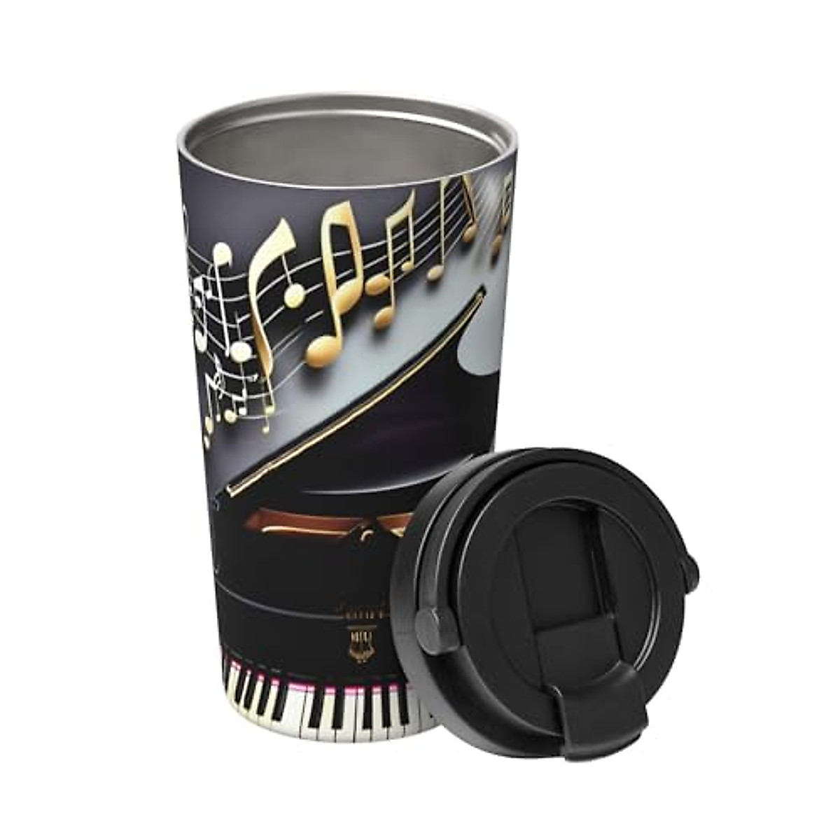WANGZHAO Music Note Pianos Print Double Wall Stainless Steel Vacuum Insulated Tumbler Cup Home Thermal Cup