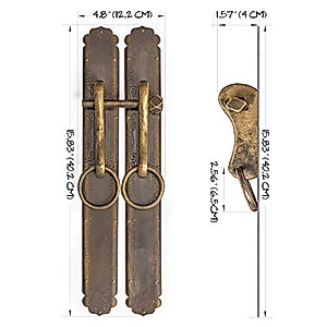 Hardware Philosophy Double Stitch Brass Cabinet Strip Hardware Backplate Pulls Set 16"