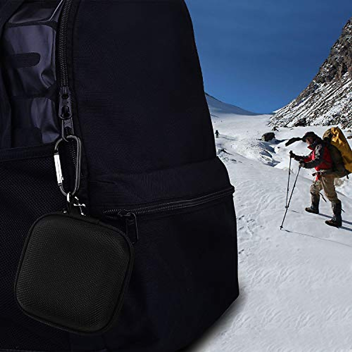 CAGOS Compatible with Powerbeats Pro Protective Case Canvas Nylon Accessories Hard Carrying Cover Case with 4 Pack Replacement Earbuds for Dre Powerbeats Pro- Black