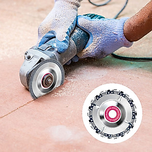 5 Pieces 5/8 Inch Chain Disc Saw Blades for Angle Grinders - 22 Teeth Wood Carving Discs and Grinding Attachment Wheels