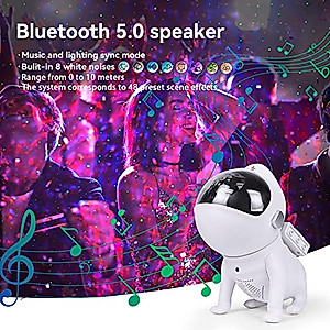 Luubeibei Space Dog Star Projector Galaxy Projection Light Night Built-in Bluetooth Speaker and Remote Starry Sky with Timer for Adults and Kids Decor for Bedroom Ceiling and Holiday Gift Lamp