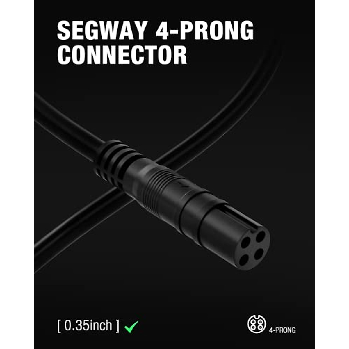 stio 4 Prong Charger for Ninebot S/S-MAX/Mini PRO/Mini lite, 63V 2A Power Supply Compatible with Ninebot by Segway Go Kart Kit,Gokart PRO 4 Pin Notched Connector Lithium Battery Charger Power Adapter