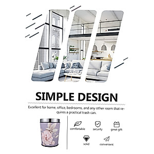 EXCEART Garbage Can Retro Style Trash Can Trash Can Bedroom Trash Storage Can Stainless Trash Can Trash Container Bathroom Trash Can Wastebasket Purple Office Counter Stainless Steel Ring