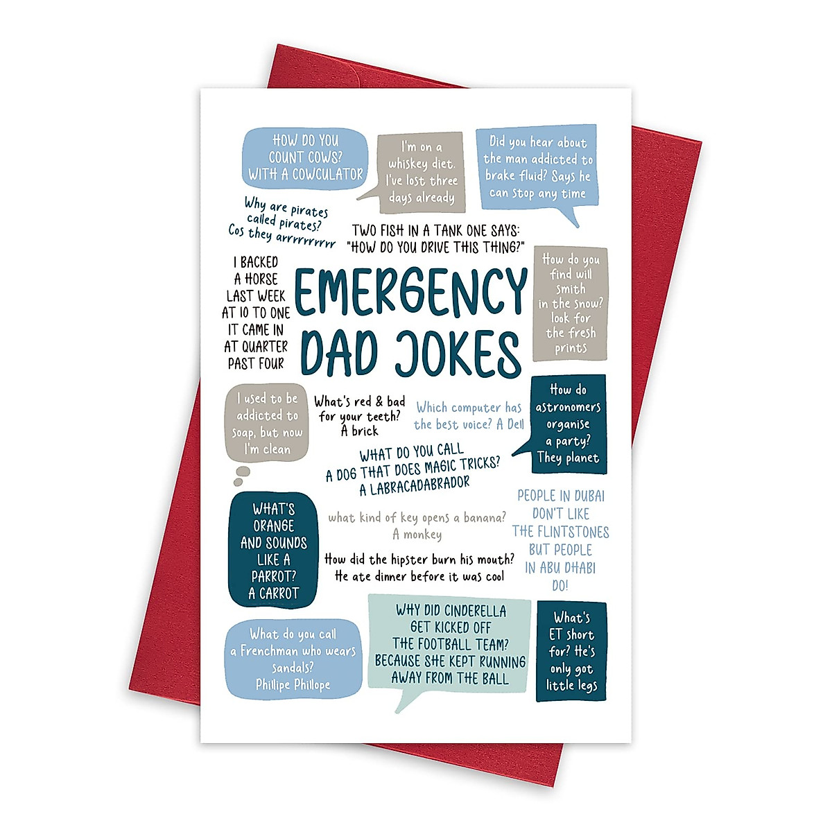 Ulbeelol Funny Card for Dad, Hilarious Emergency Dad Jokes Father's Day Card, Humorous Birthday Card for Father