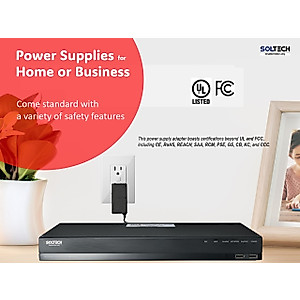 Samsung Wisenet Compatible CCTV Security Camera Power Adapter for DVR, NVR, AHD | 12V 3A 100-240V AC DC Power Supply Compatible with Lorex, Night Owl