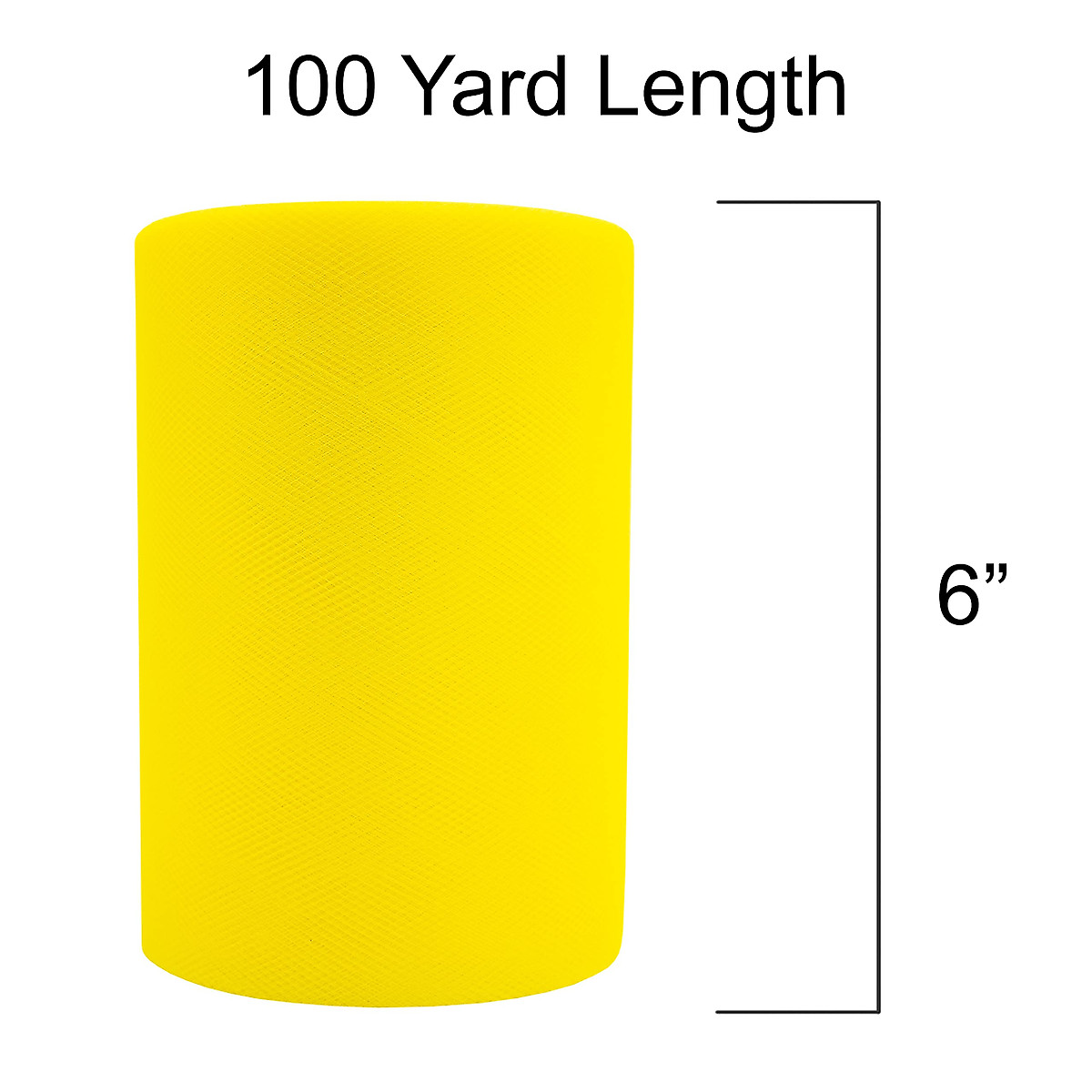 Tulle Fabric Roll | 6” by 100 Yards | Polyester Spool for Crafts Decorations Tutu Weddings Costumes Skirts Parties Gift Bow and More – by Craft Forge (Yellow)