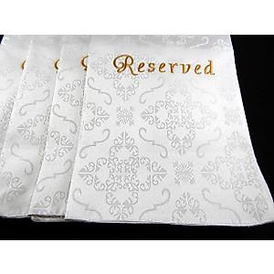 Embroidered Jacquard Reserve Pew Cloths Pack of 4 (White)